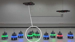 Robot swarm coordination simplified by use of overhead drones | i-programmer.info - Robohub